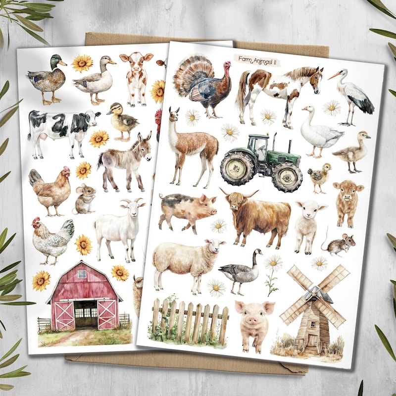 Farm Animal Stickers - Etsy