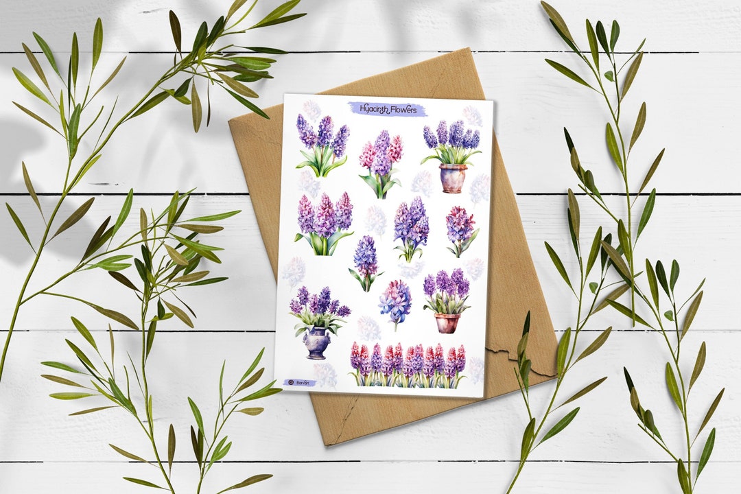 Hyacinth Stickers. Hyacinth Flower Stickers. Spring Blossom Stickers ...