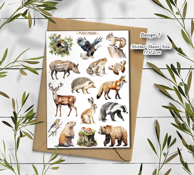 Forest Animals Sticker Pack: Woodland Scrapbooking Stickers - Etsy