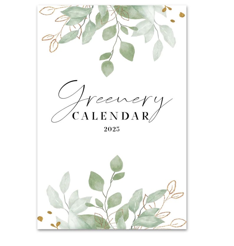 2026 2027 Wall Calendar, Greenery Calendar, Leafy Calendar, Spiral ...