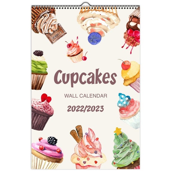 2022 2023 Mid-year Calendar Cupcakes Wall Calendar Hanging - Etsy