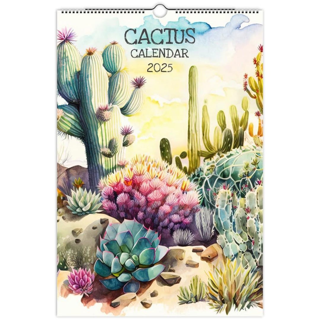 2026 Wall Calendar, Cactus Calendar, Succulent Calendar, Monthly ...
