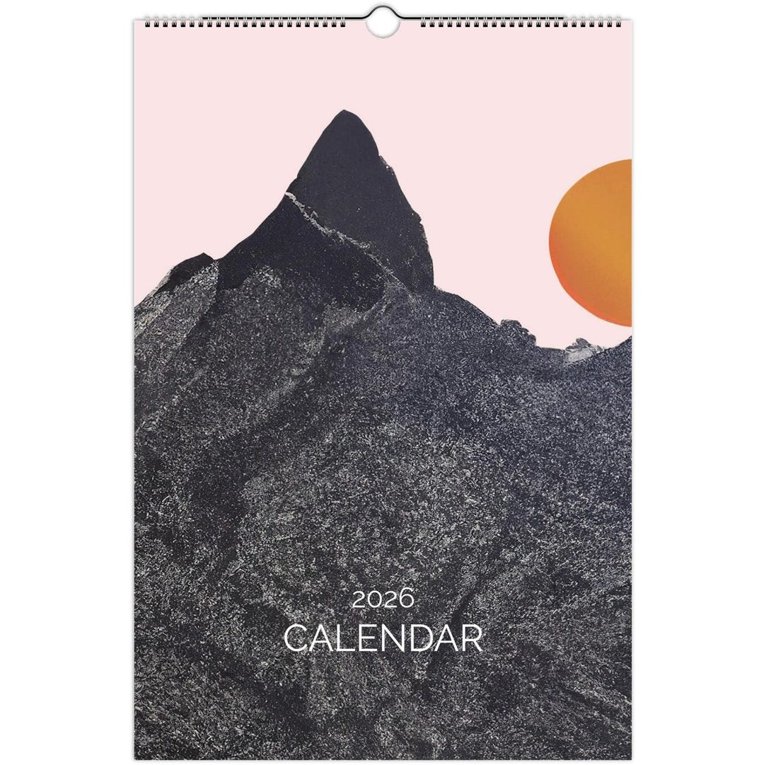 2026 2027 Wall Calendar, Mountain Calendar, Abstract Calendar, Mountain ...