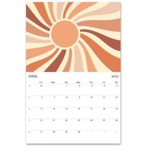 2025 Wall Calendar, Retro Calendar, Groovy Calendar, New Year Calendar ...