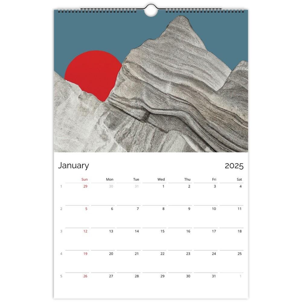2026 2027 Wall Calendar, Mountain Calendar, Abstract Calendar, Mountain ...