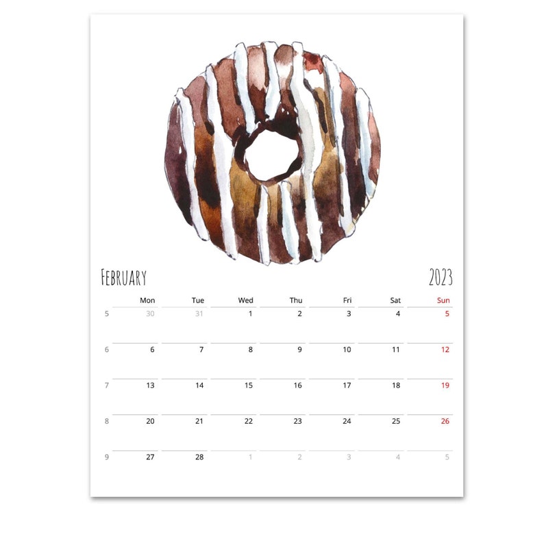 2023 Wall Calendar Donut Calendar Hanging Calendar Sweets - Etsy