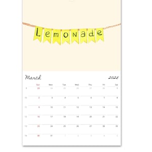 2025 2026 Calendar, Lemon Calendar, Mid Year Calendar, Monthly Calendar ...