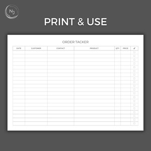 Minimal Order Tracker Printable, Sales Tracker, Small Business Order ...