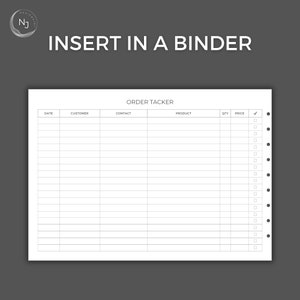 Minimal Order Tracker Printable, Sales Tracker, Small Business Order ...