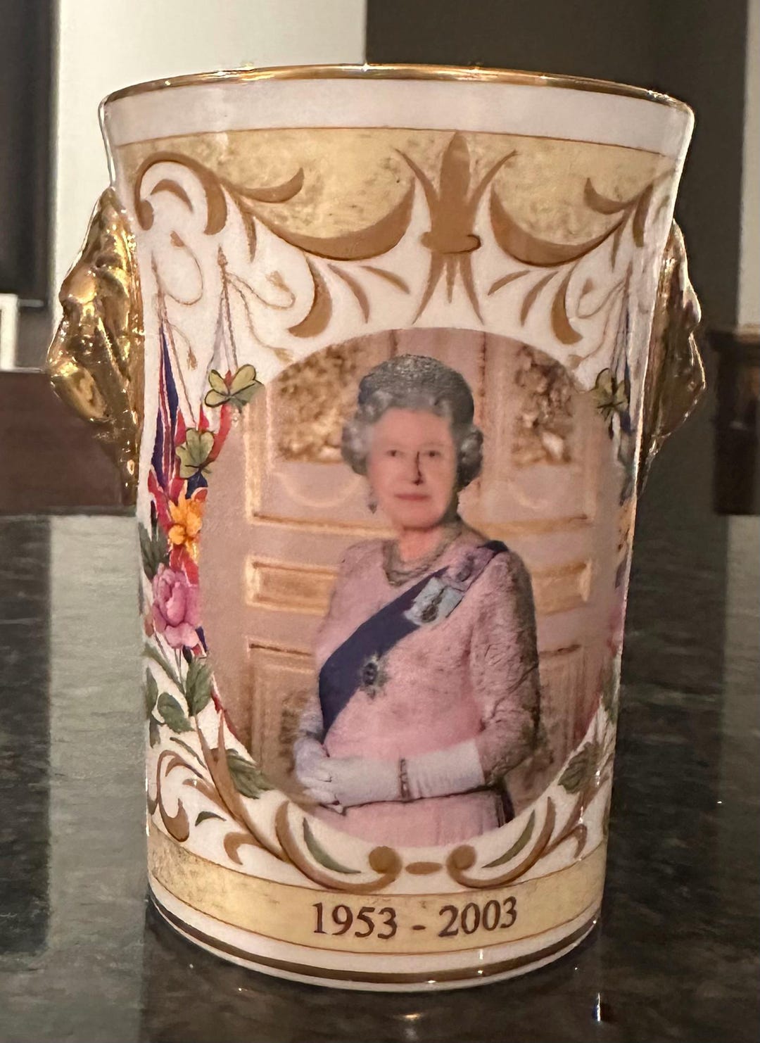 Queen Elizabeth II 50th Anniversary of Coronation Lionhead Beaker - Etsy
