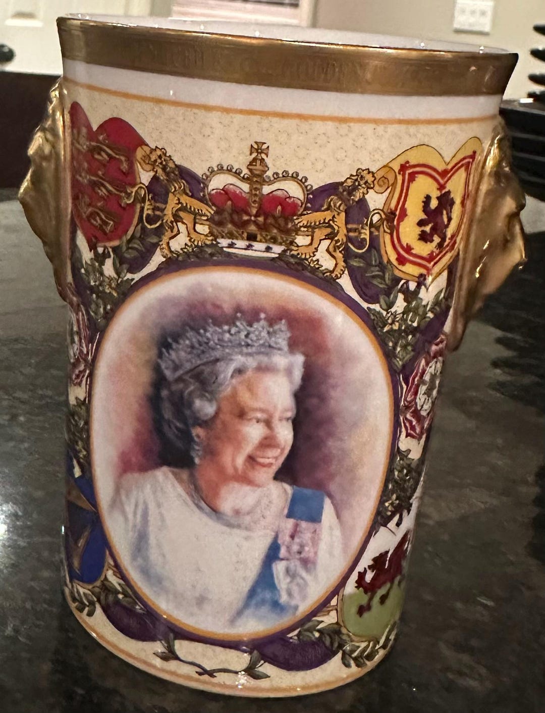 Queen Elizabeth II 50th Anniversary of Accession Lionhead Beaker - Etsy