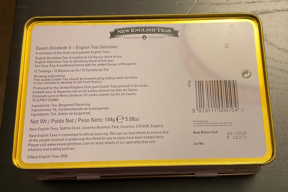 Royal Family Queen Elizabeth II Tin and Tea 3 Varieties of Tea - Etsy ...