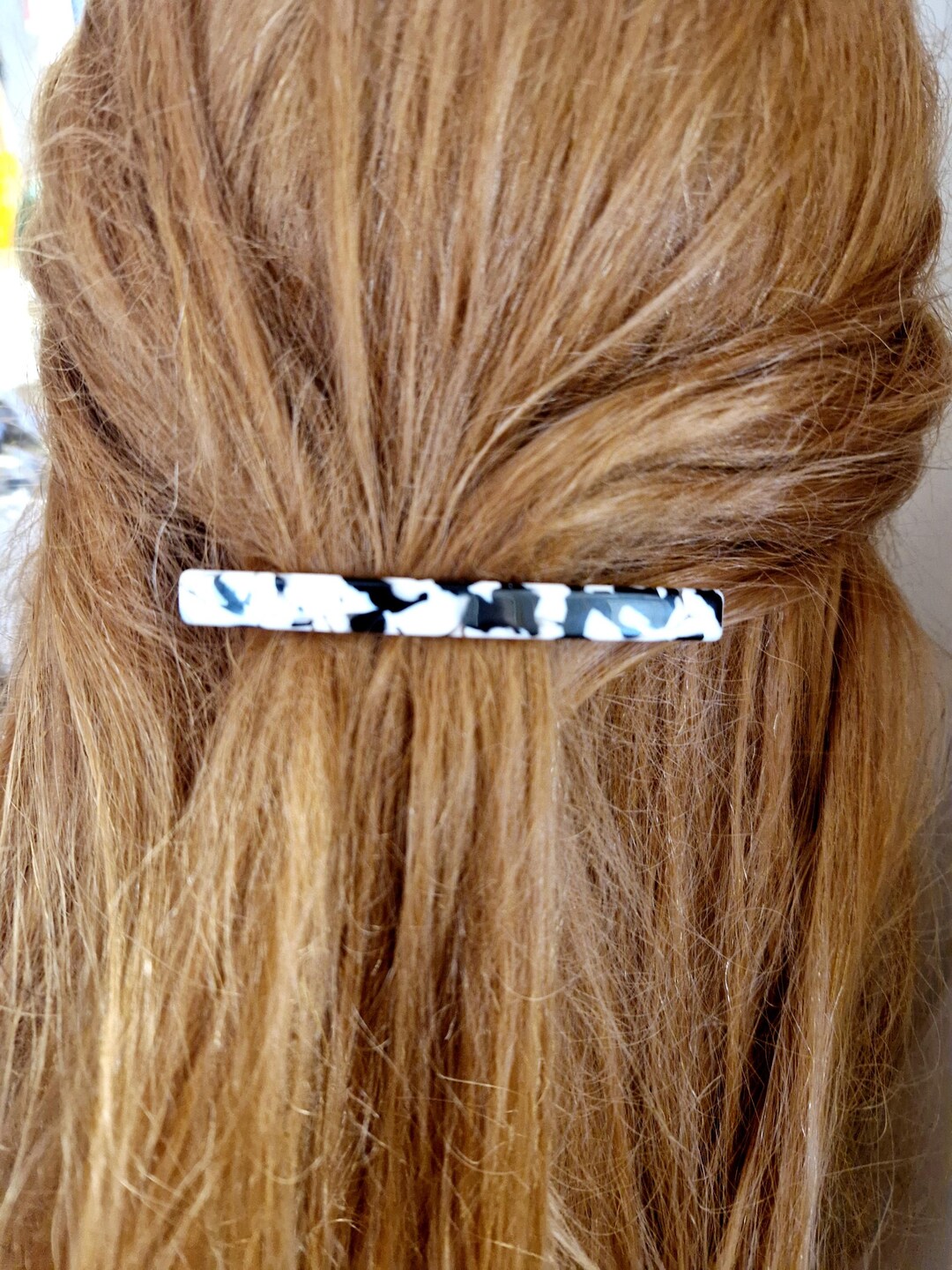 Black and White Barrette,slim,acetate, High Quality French Barrette ...