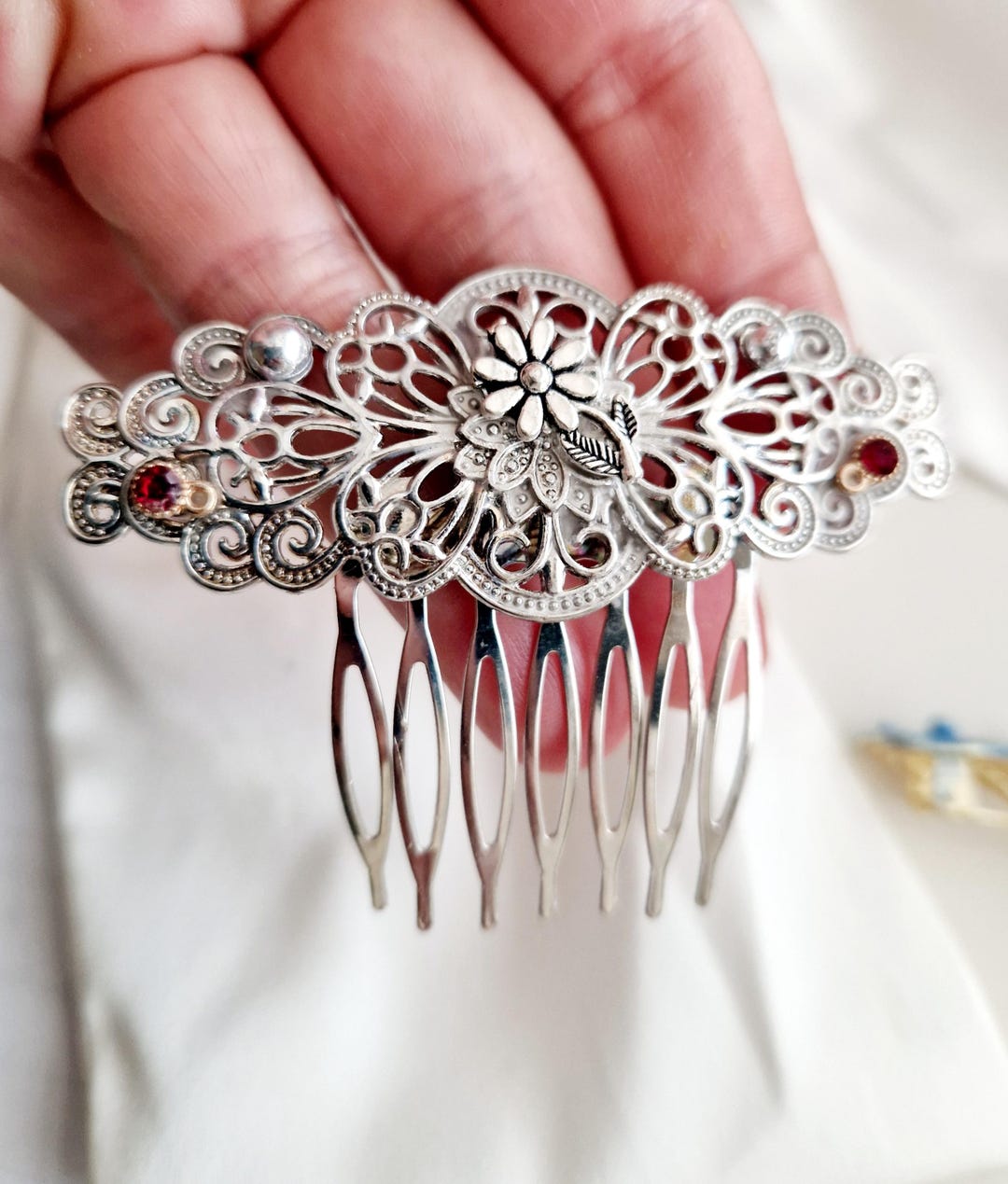 Vintage Inspired Victorian Style Hair Comb,antique Silver,retro ...