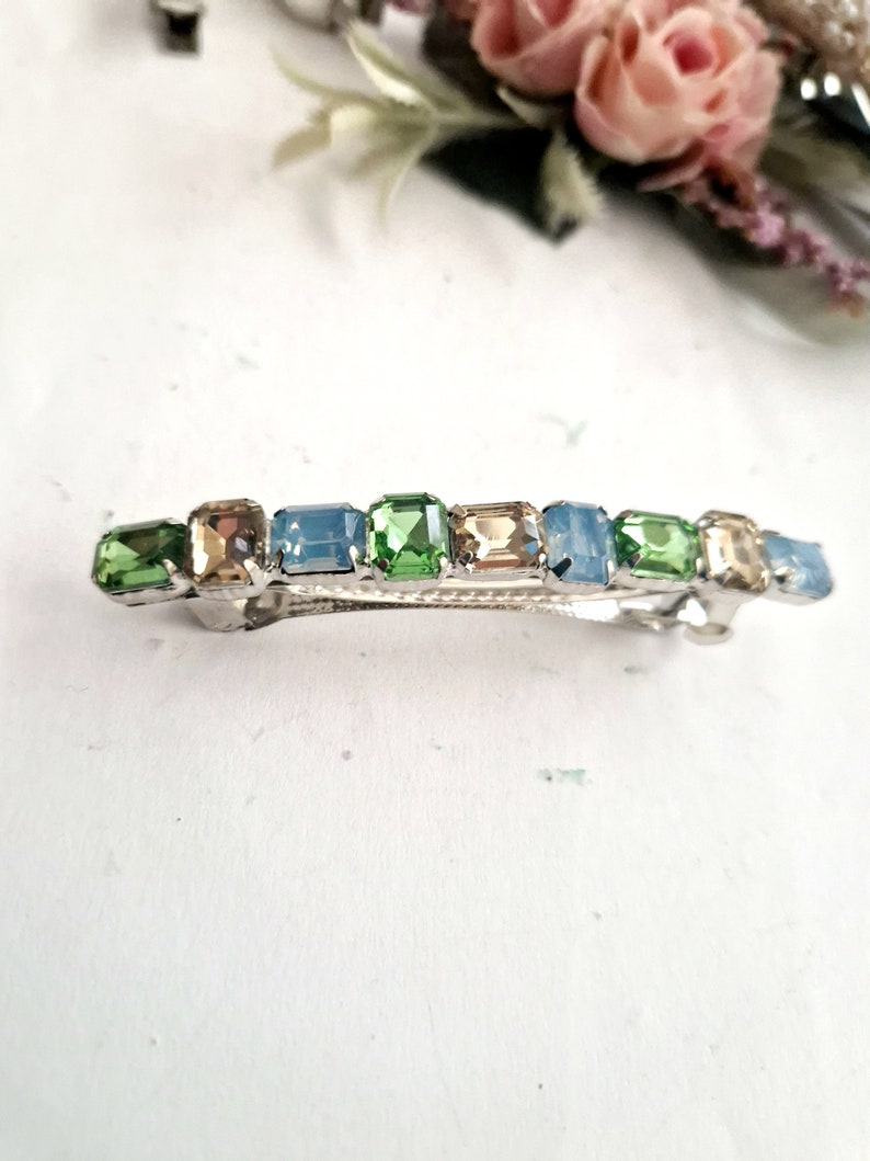 Multicoloured Crystal French Barrette, Wedding, Mother of Groom ...