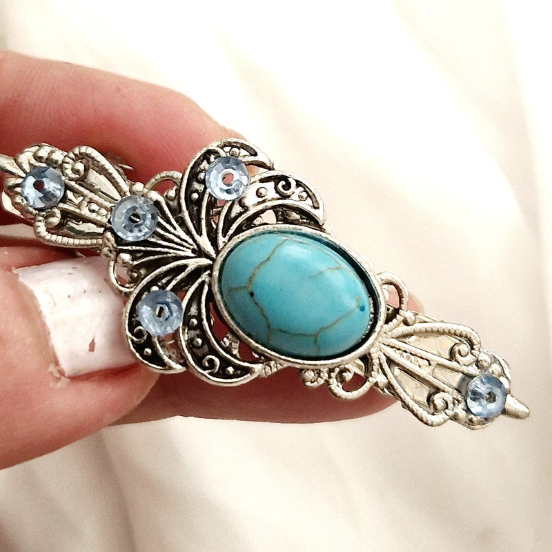 Silver Barrette - Etsy