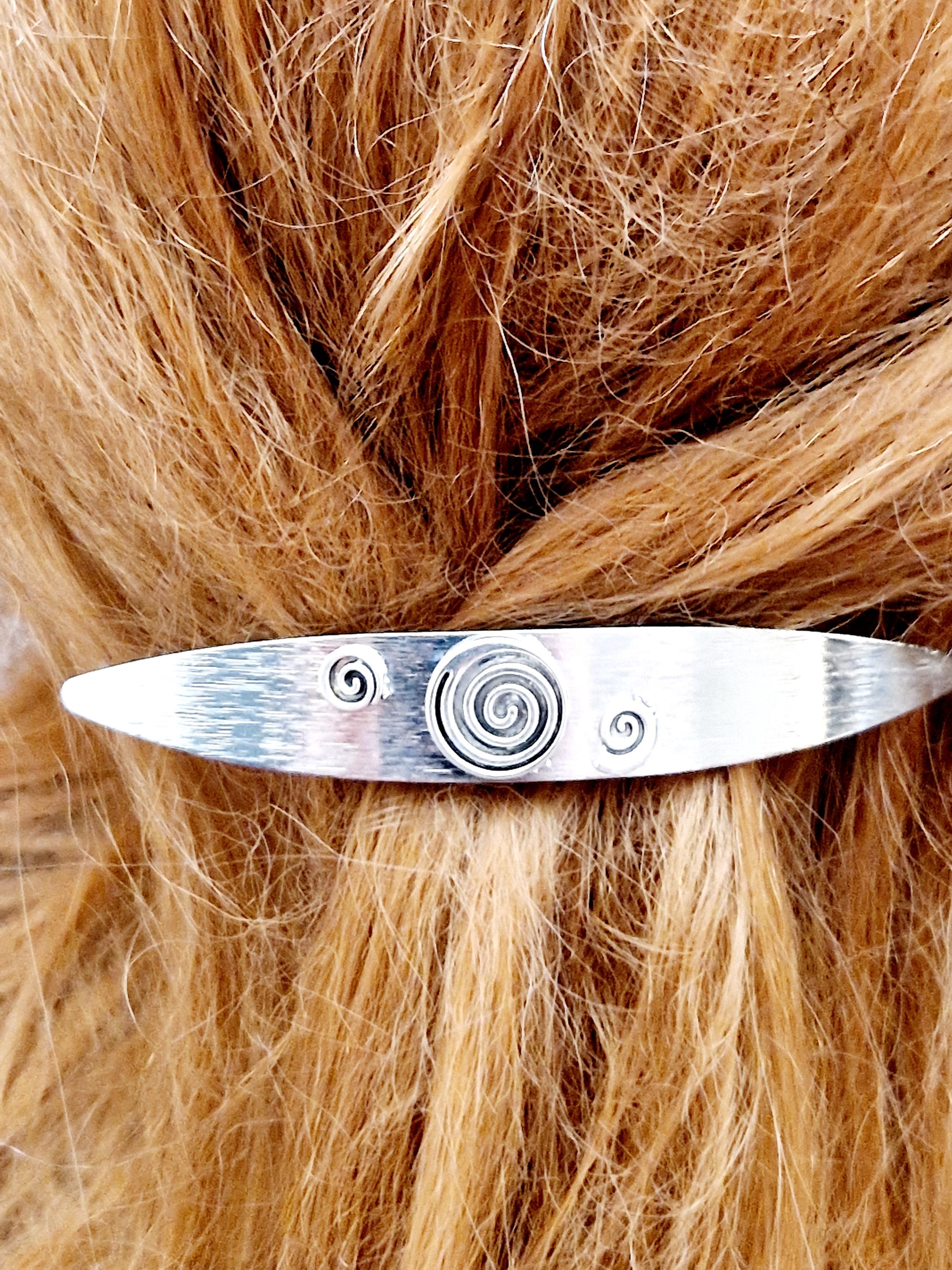 Handmade Silver Spiral Barrette, Minimalist Hair Clip - Etsy