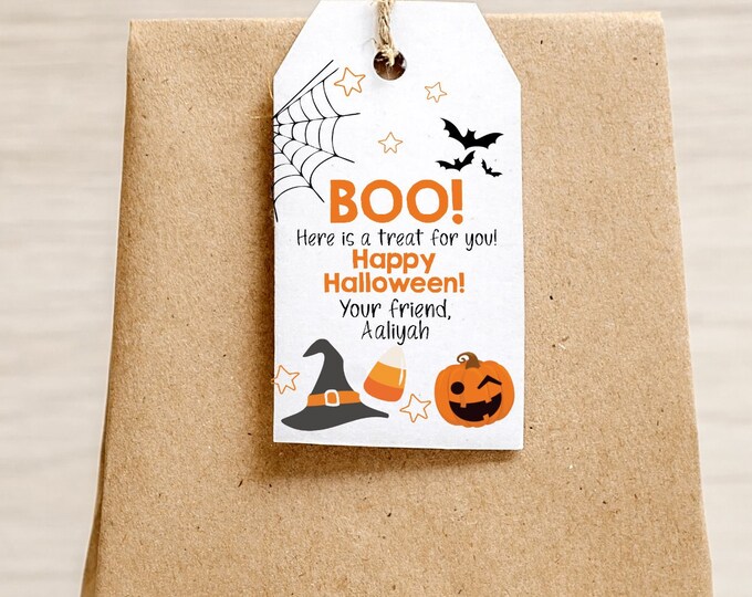Editable Halloween Favor Tags, Boo Gift Tags, Trick or Treat Favor Tags ...
