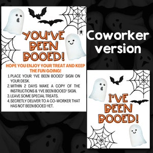 You've Been Booed Coworker Version, Booed Sign and Instructions ...