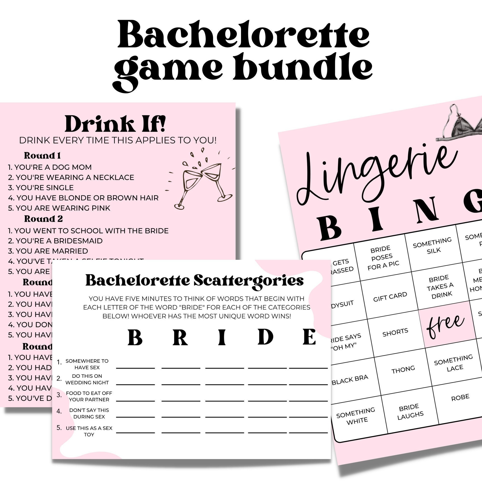 Printable Bachelorette Party Games Bachelorette Bingo Etsy