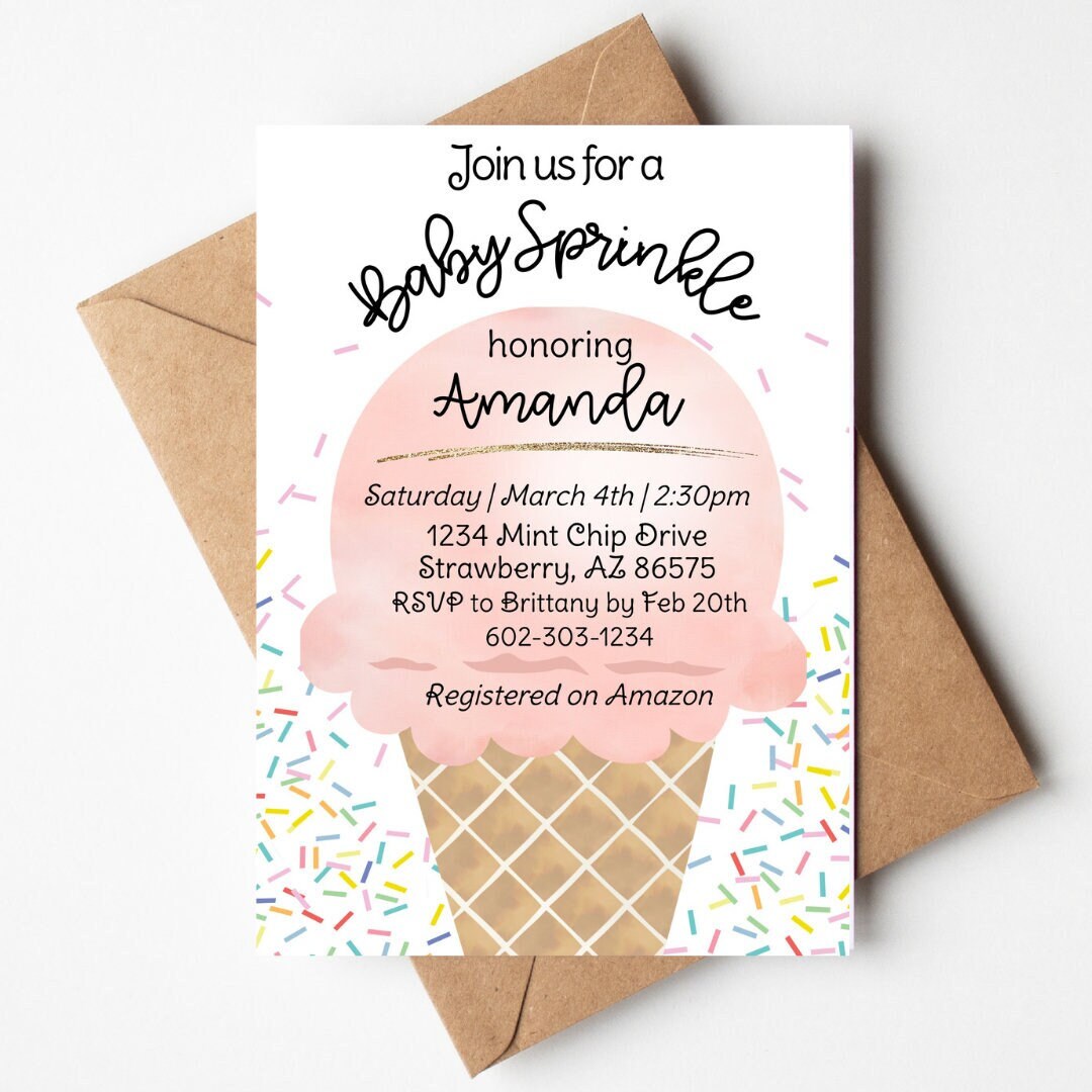 Baby Sprinkle Invitation Baby Shower Invite Baby Sprinkle - Etsy