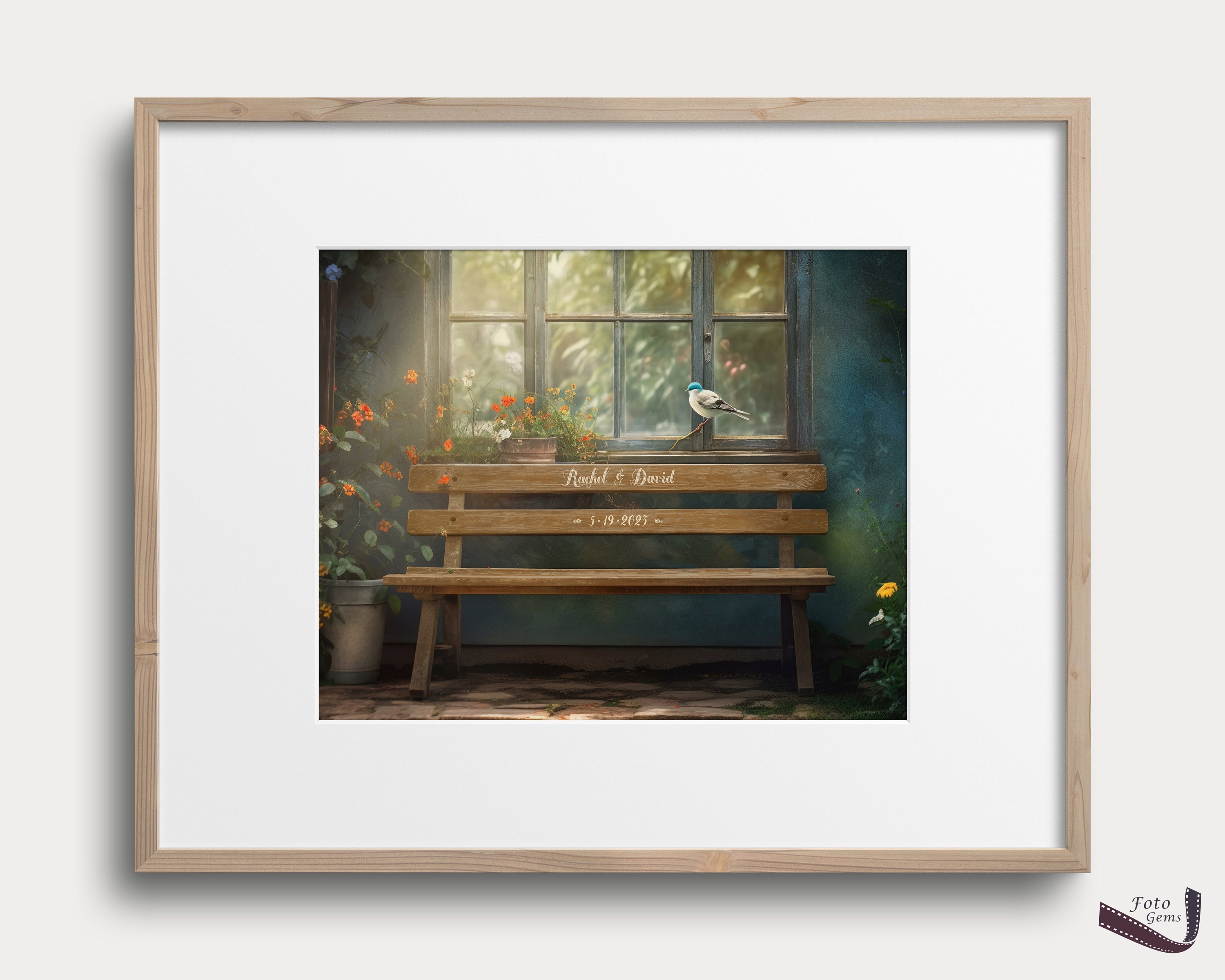 Magical Bench Carving Personalized Photo Print Unique - Etsy