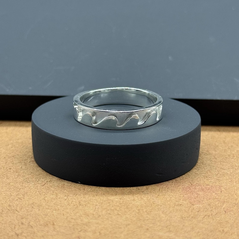 Ocean Waves Inlay Sterling Silver Plated Ring: DIY Bezel Setting - Etsy