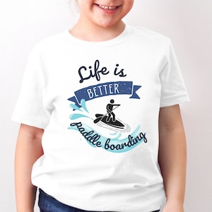 Kids Paddleboard T Shirt Paddle Boarding Gift for Boys Girls ...
