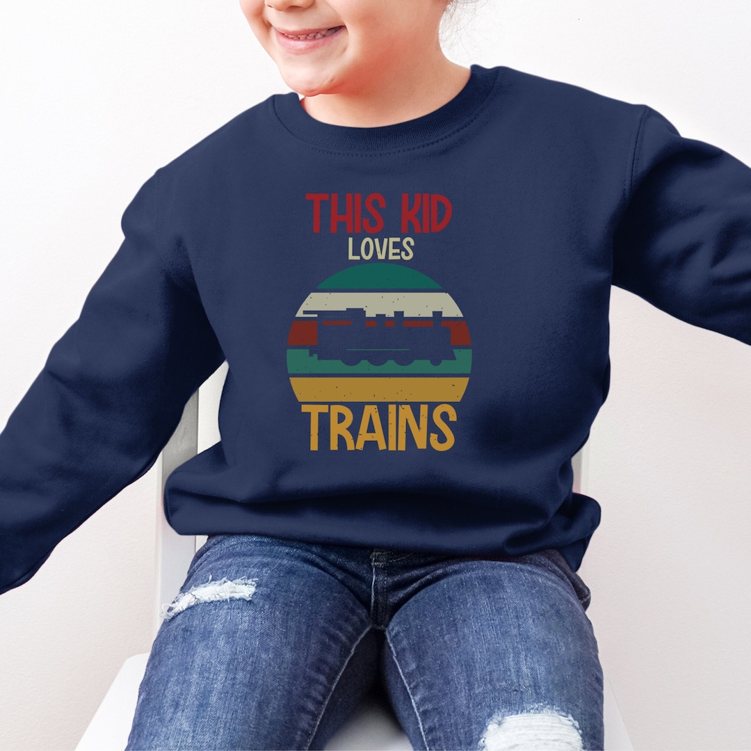 Kids Train Jumper This Kid Loves Trains Sweater Sweatshirt Top Boys ...
