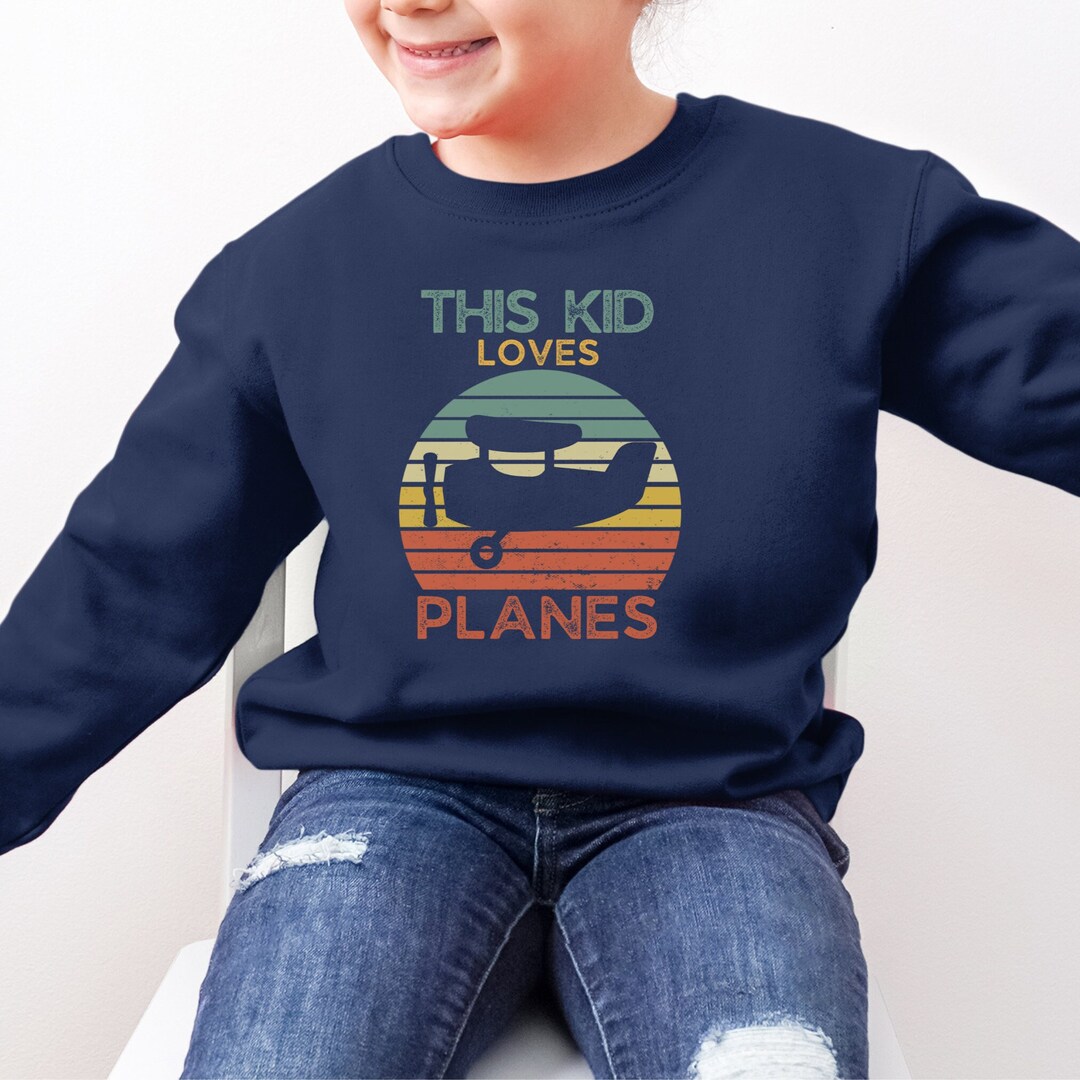 Kids Plane Sweatshirt, This Kids Loves Planes, Boys Girls Airplane ...