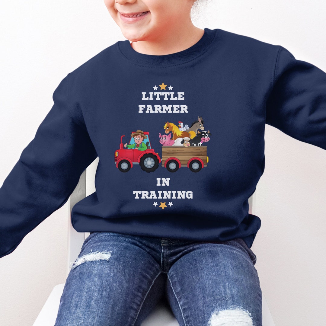 Kids Farming Sweatshirt, Boys Tractor Sweater, Shirts for A Farmer Fan ...