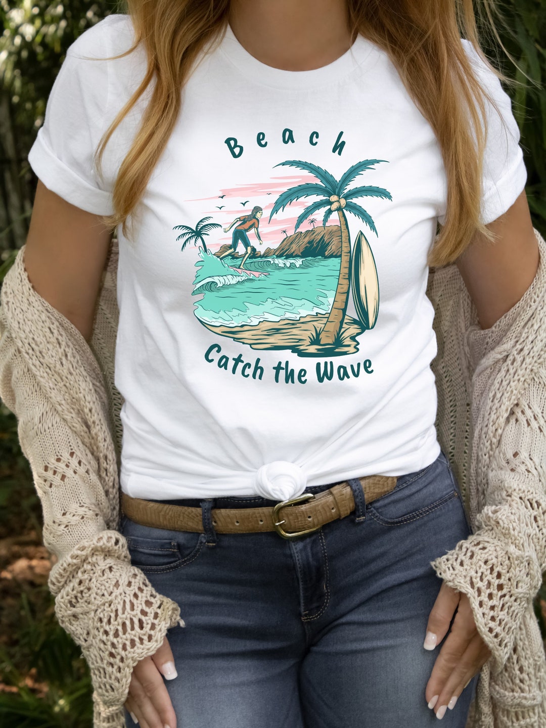 Summer Surf Beach Shirt, Beach Catch the Wave Shirt Summer T Shirt ...