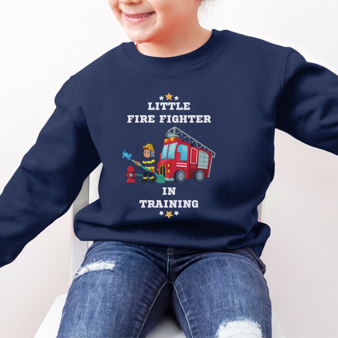 Kids Fire Fighter Sweatshirt, Boys Girls Fire Engine Sweater, Fire ...
