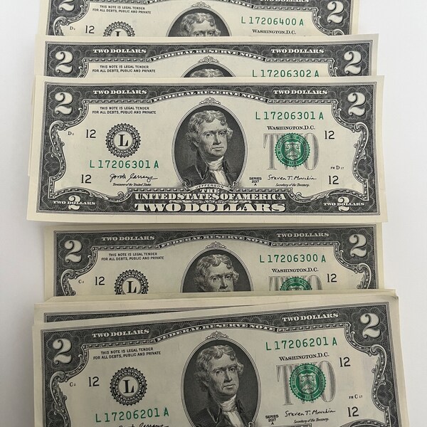 2 Dollar Bill - Etsy