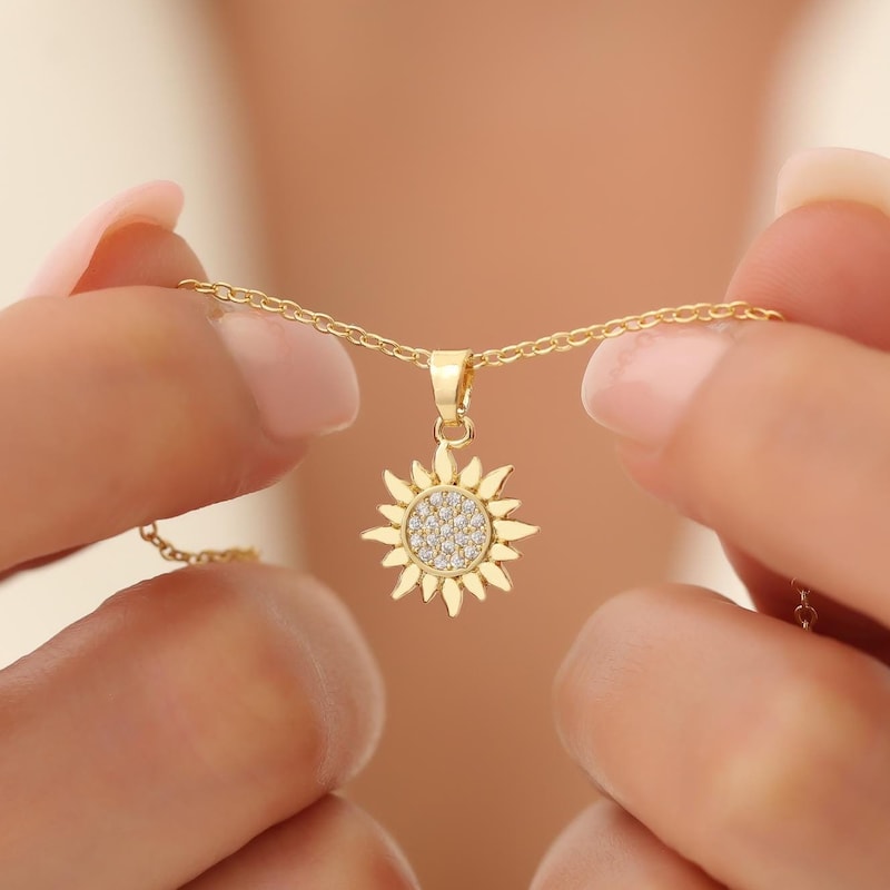 Sunflower Necklace - Etsy