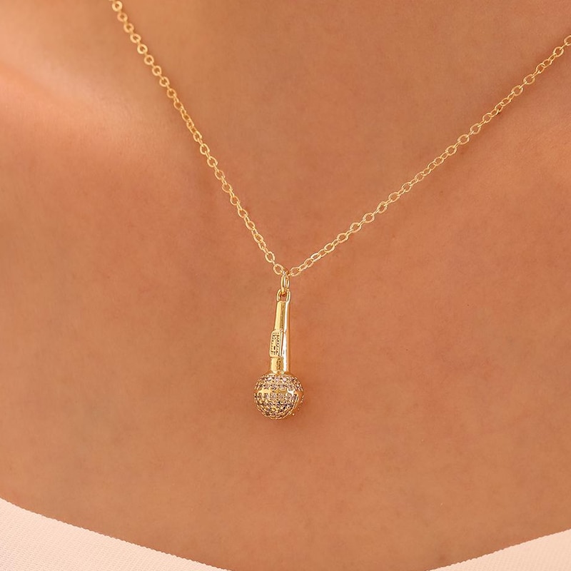 Microphone Silver Pendant - Etsy