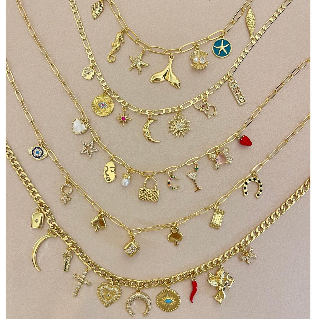 Custom Multi Charm Necklace, Build Your Own Charm Necklace ...