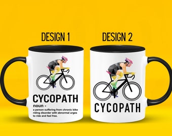 Cyclopath Mug, Funny Cycling Gifts, Cycling Definitions Mug, Cyclist ...