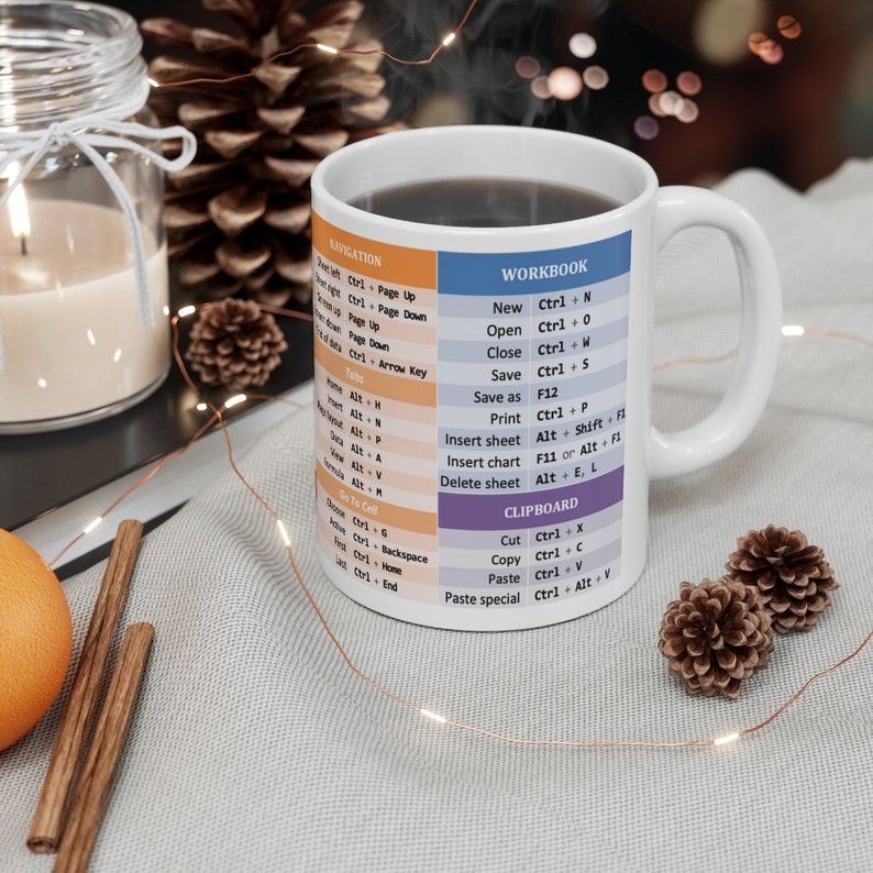 Excel Mug Excel Shortcuts Cheat Sheet Mug Excel Cheat Sheet - Etsy