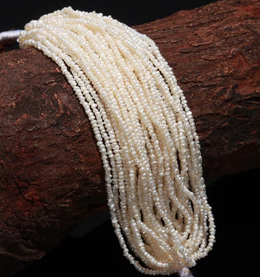 Natural White Seed Pearl Beads, AAA Flashy White Seed Pearl Jewelry ...