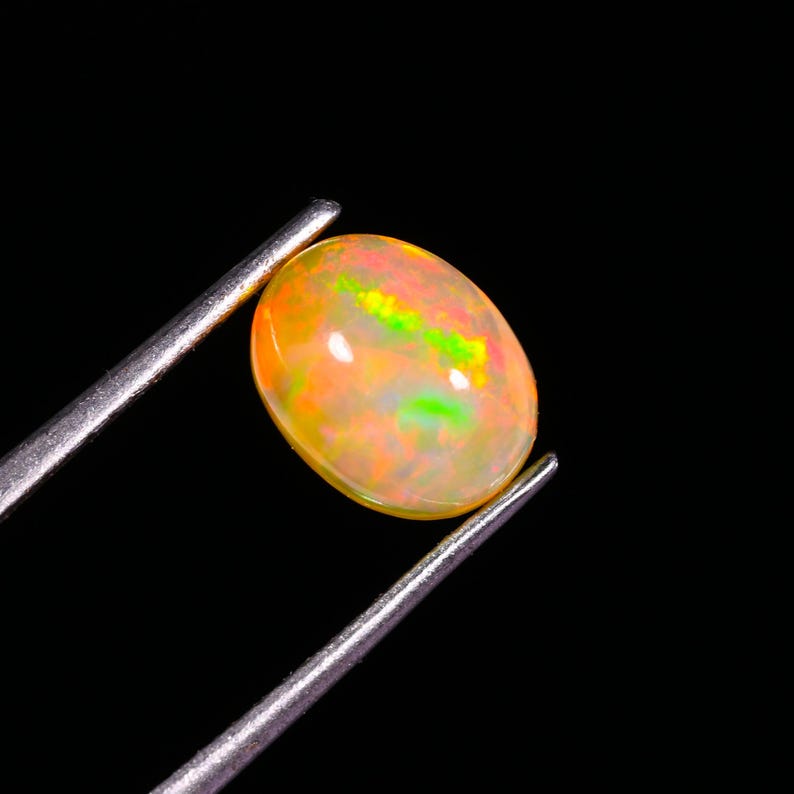 1.55 Ct Multi Fire Opal Cabochon - Loose AAA Oval Gemstone - Opal Stone ...