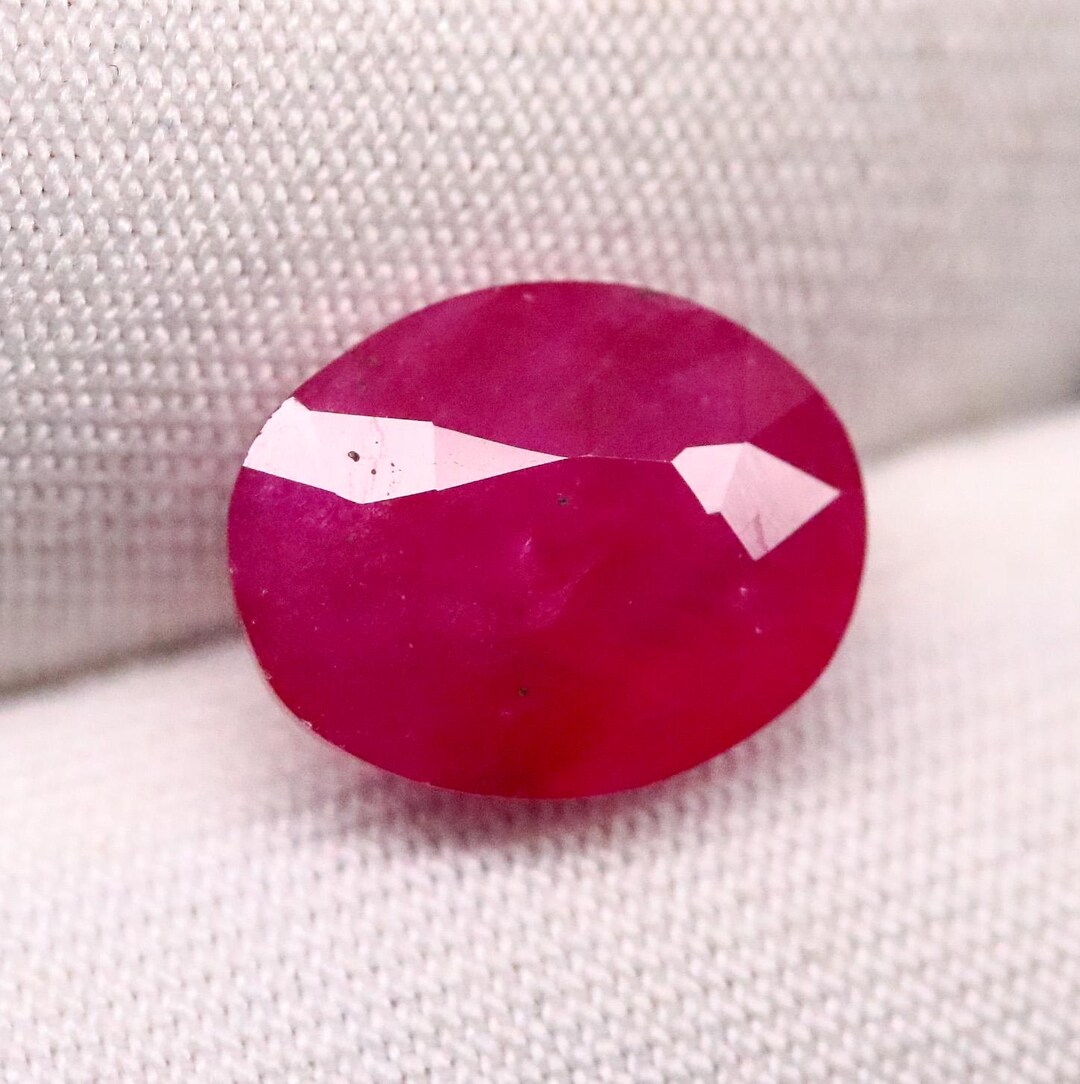 2.05 Ct Natural Ruby Gemstone | Oval Faceted Pinkish-red Manikya ...