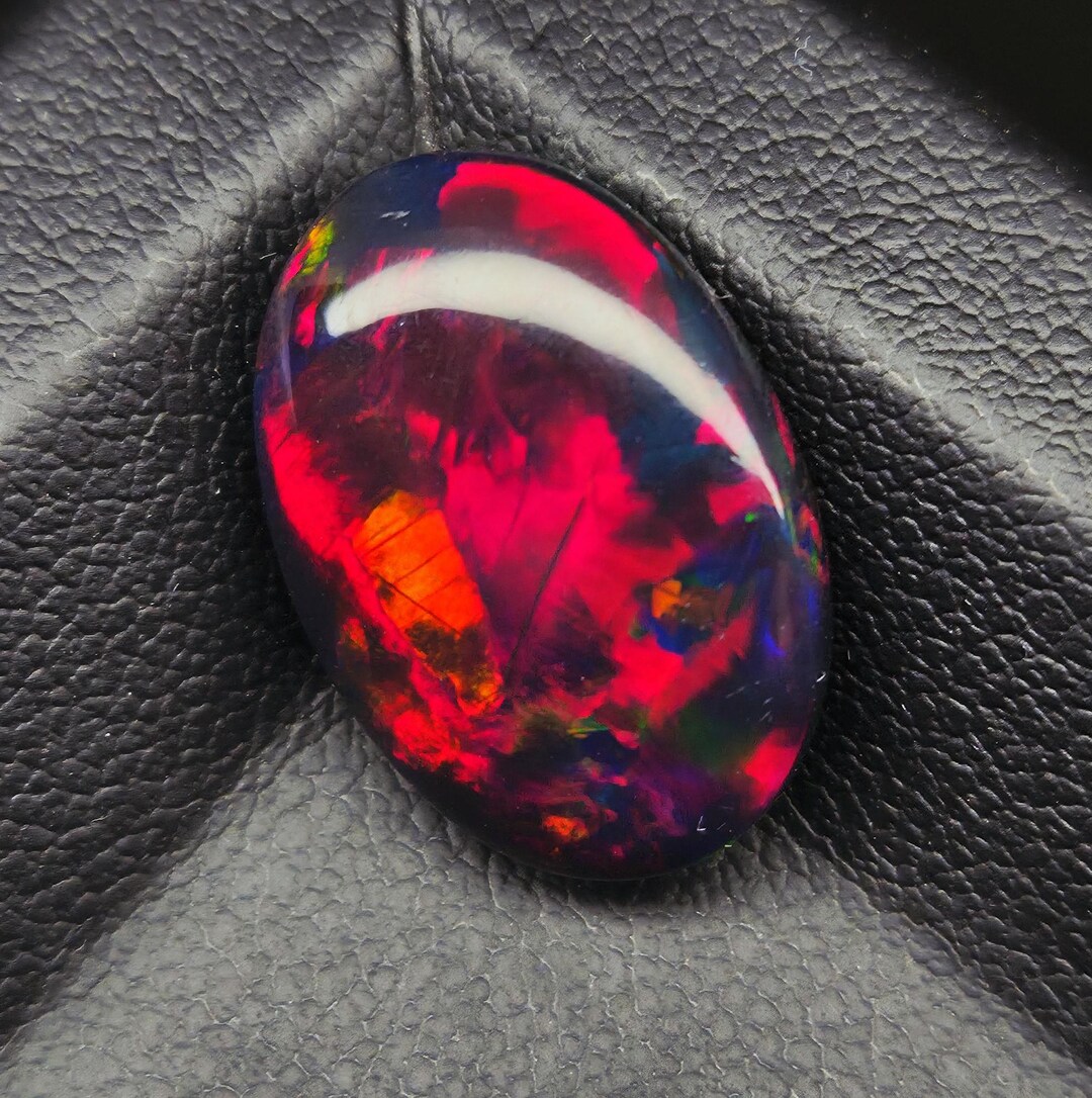 Red Fire Black Opal Stone Natural Ethiopian Opal Cabochon Loose ...