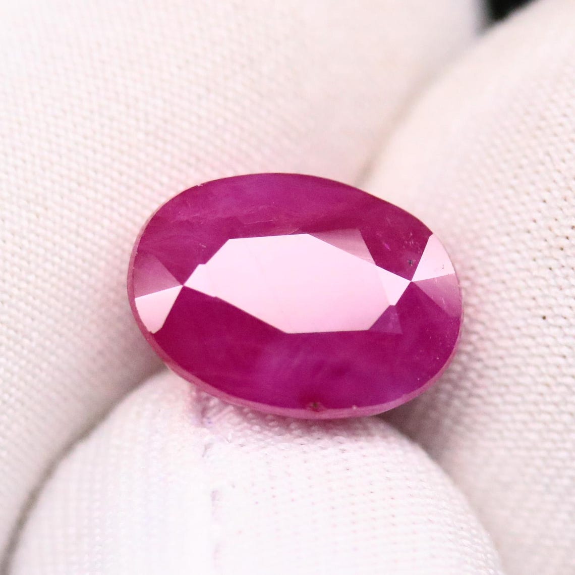 4.35 Ct Natural Ruby Gemstone | Oval Faceted Pinkish-red Manik Stone ...