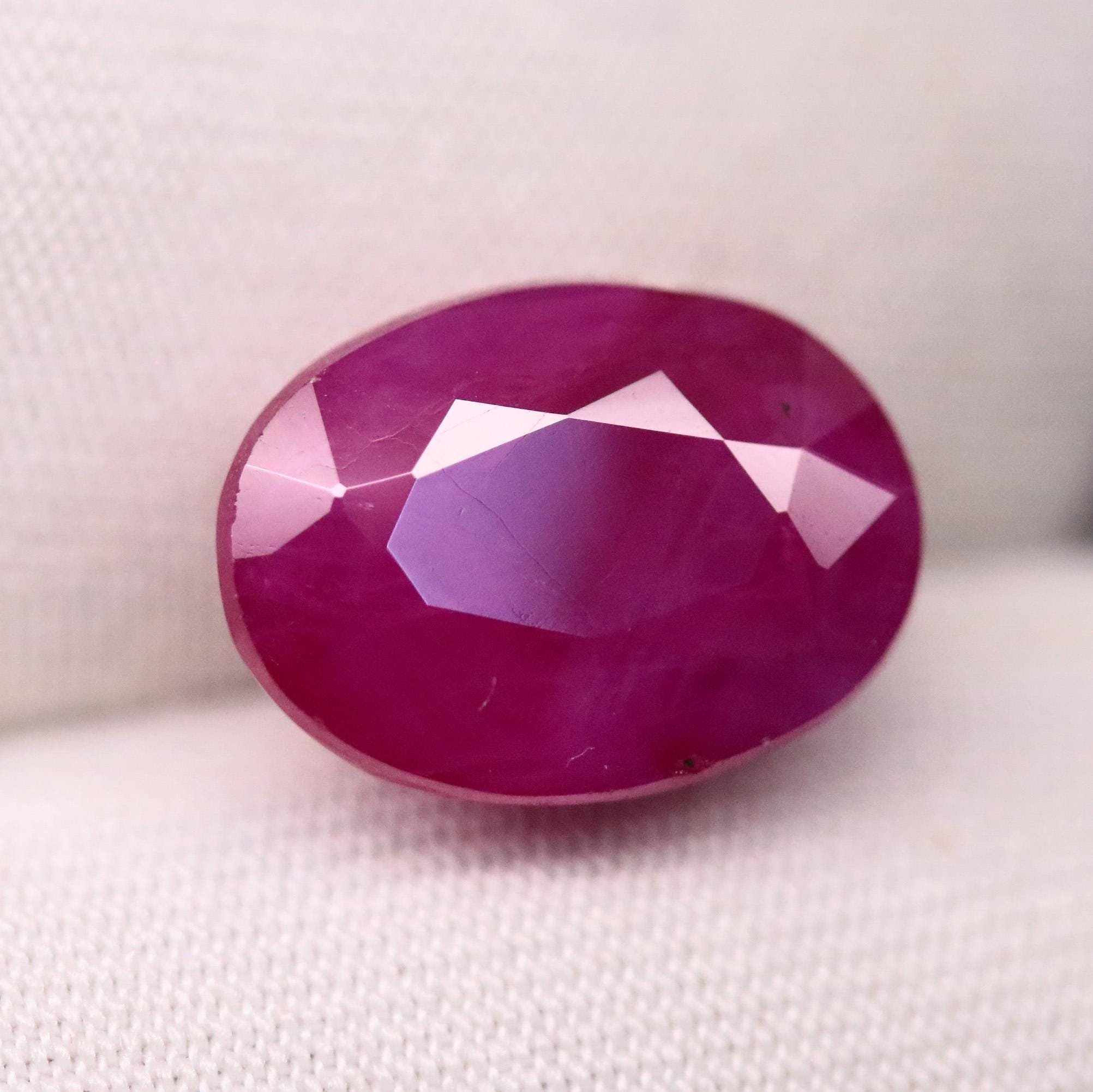 4.35 Ct Natural Ruby Gemstone | Oval Faceted Pinkish-red Manik Stone ...