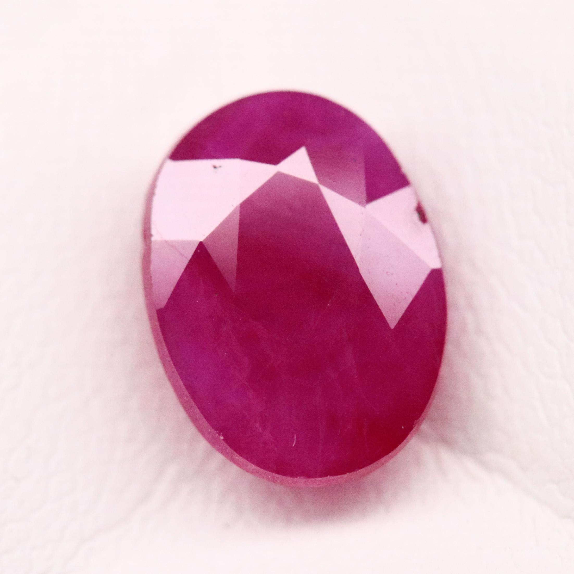 4.35 Ct Natural Ruby Gemstone | Oval Faceted Pinkish-red Manik Stone ...