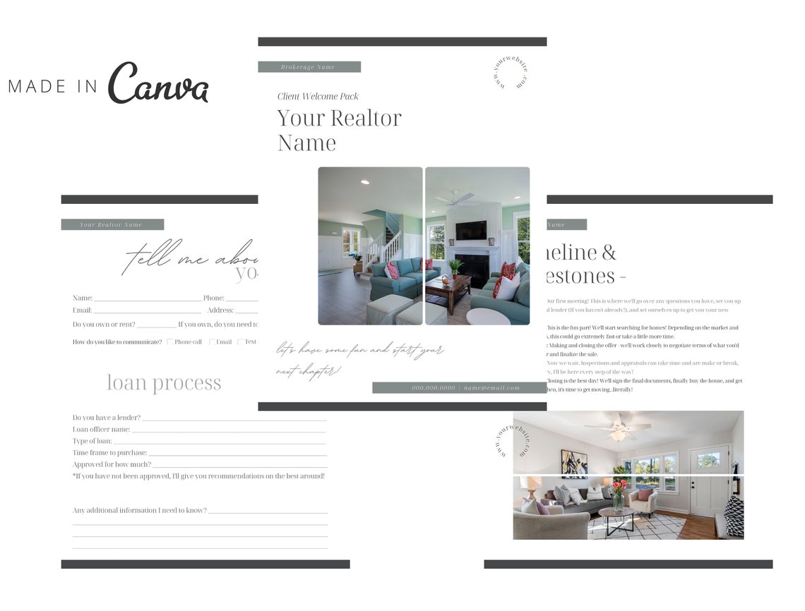 Realtor Client Welcome Template - Etsy