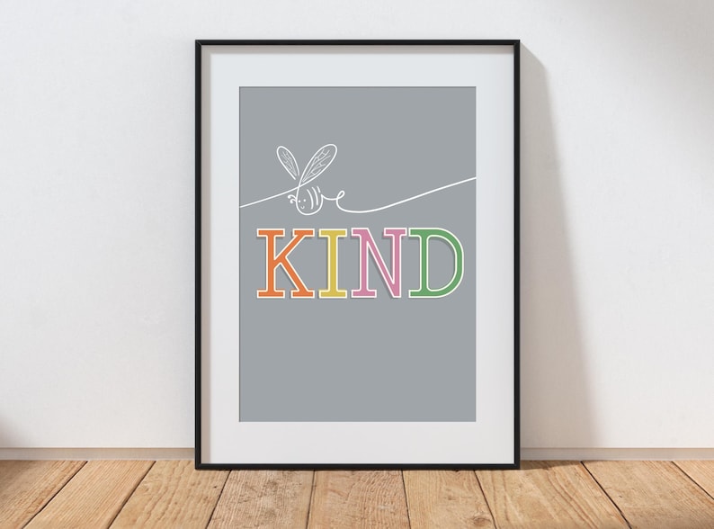 Bee Kind Nursery Print: Colorful Kids Room Decor (digital Download) - Etsy