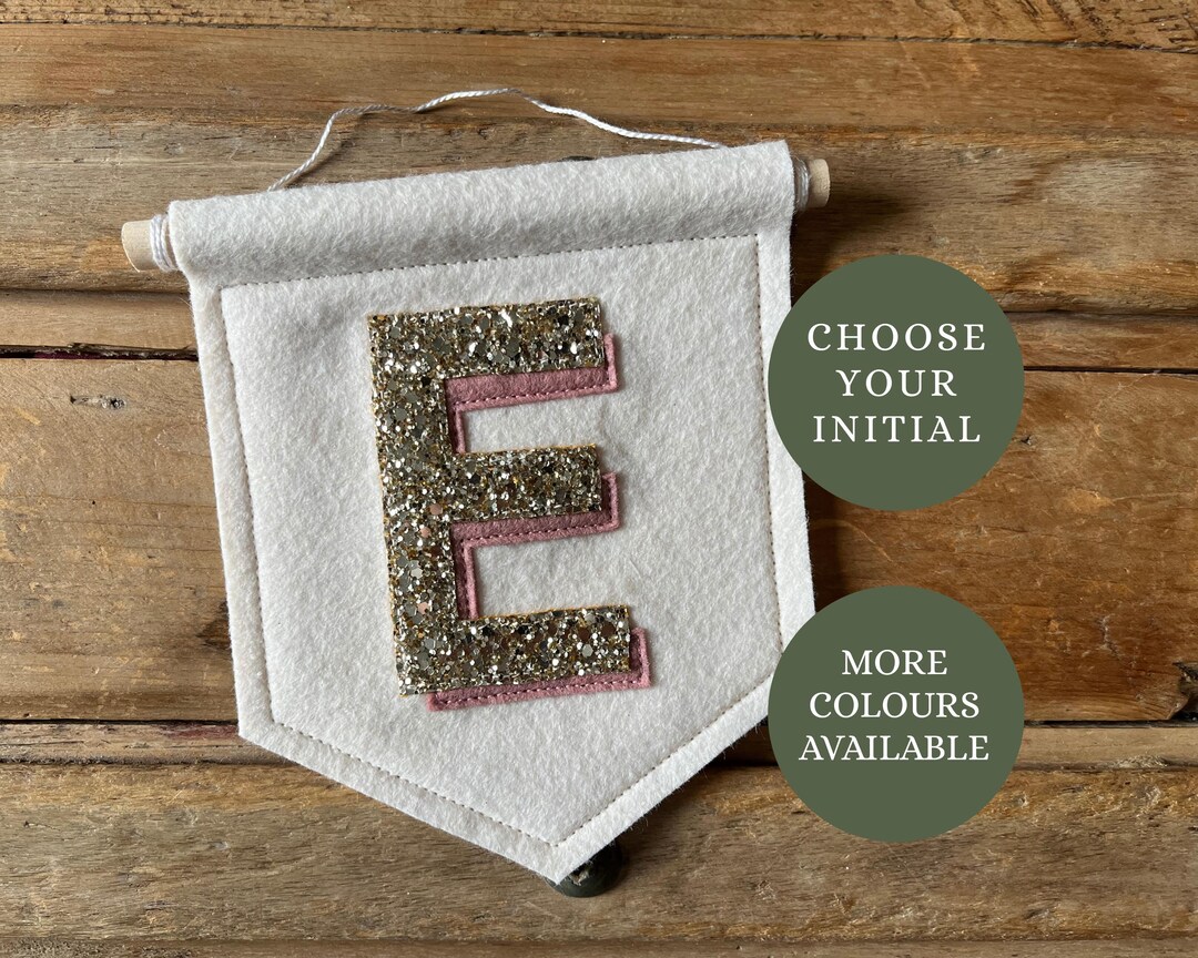 Personalised Nursery Wall Decor Pennant for Kids Room Decor Initial ...