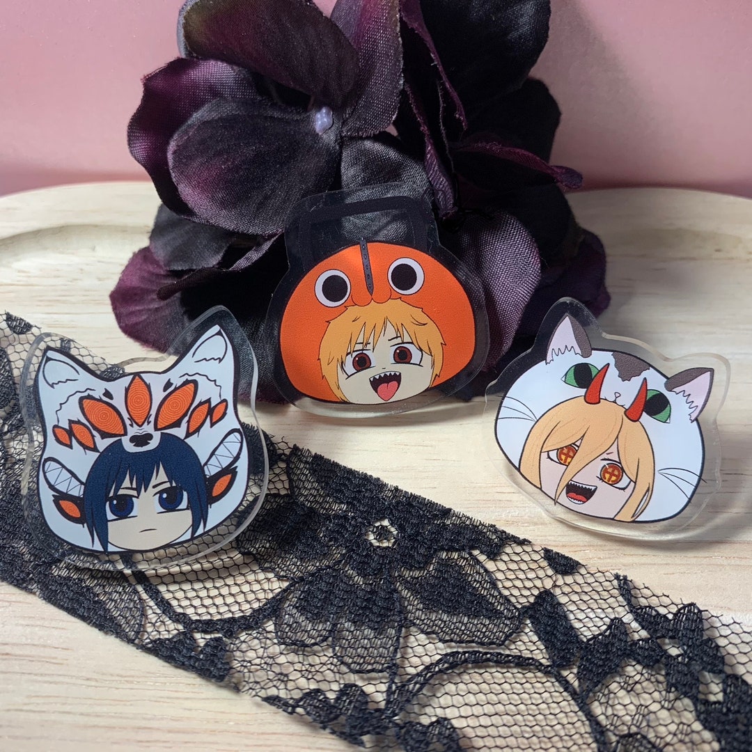 Acrylic Anime Hooded Character Demon Chibi Pins - Etsy